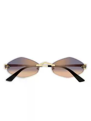 CARTIER Panthère Geometric-frame Sunglasses - Gold