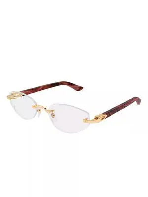 Cartier Geometric-frame Glasses - Brown