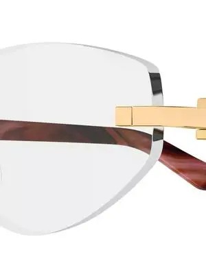 Cartier Geometric-frame Glasses - Brown