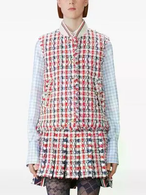 Thom Browne Gingham Tweed Quilted Vest