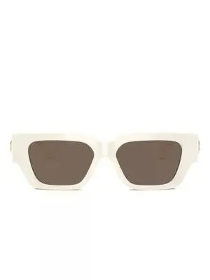 Versace Medusa Detail Square Frame Sunglasses Neutrals