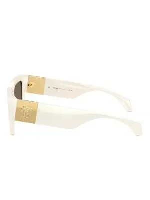 Versace Medusa Detail Square Frame Sunglasses - Neutrals