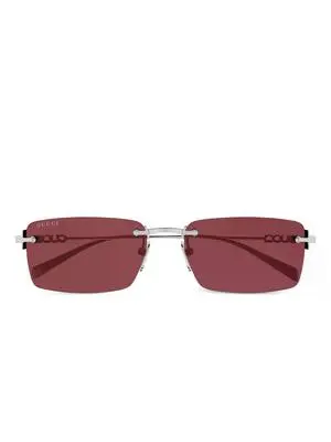 Gucci Logo Rectangle Sunglasses - Silver