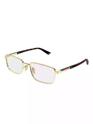 Gucci Rectangle-frame Glasses - Gold