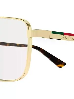 Gucci Rectangle-frame Glasses - Gold