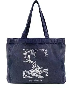 AGNÈS B. Large Graphic Print Tote Bag