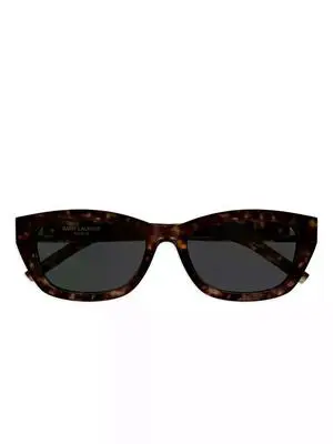 Saint Laurent Cat-eye Logo Sunglasses - Brown