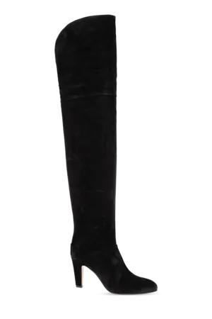Chloé Leather Heeled Over-the-knee Boots - Black