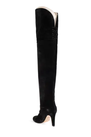 Chloé Leather Heeled Over-the-knee Boots - Black
