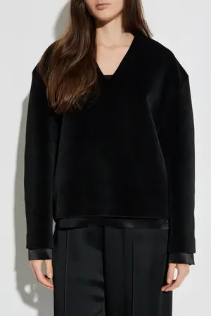 JIL SANDER Velvet V-neck Blouse