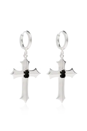 MISBHV Plated Brass Cross Earrings - Silver