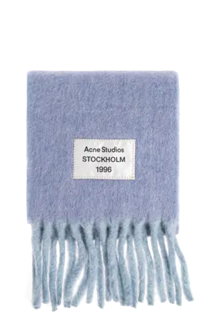 Acne Studios Scarf With Logo Blue