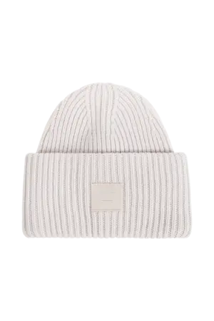 Acne Studios Wool Beanie With Logo - Grey