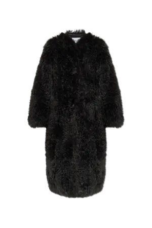 STAND STUDIO Long Faux Fur 'carolina' Coat - Black