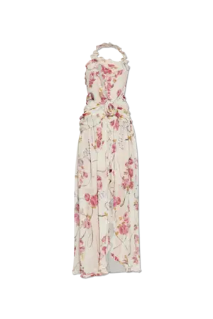 Blumarine Floral Print Maxi Gown