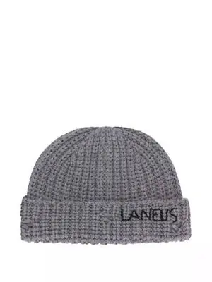 LANEUS Logo-embroidered Beanie - Grey