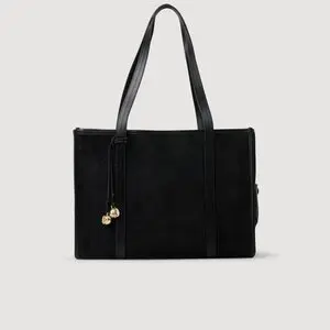 Sandro Soft Suede Leather Shopping Bag