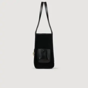 Sandro Soft Suede Leather Shopping Bag