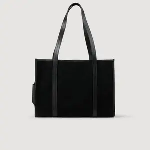 Sandro Soft Suede Leather Shopping Bag