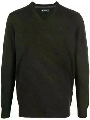 Barbour Essential V-neck Wool Sweater - Green