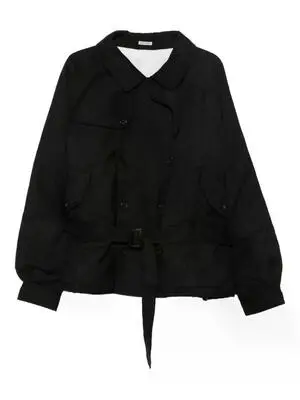 GLASS CYPRESS Belted Double-breasted Coat