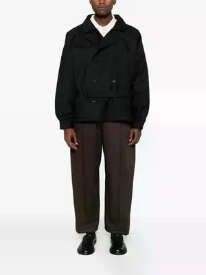 GLASS CYPRESS Belted Double-breasted Coat