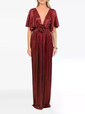 ROSERRY Pleated Floral Maxi Dress