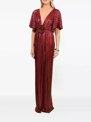 ROSERRY Pleated Floral Maxi Dress