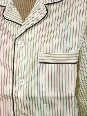 TEKLA Striped Pajama Shirt - Brown