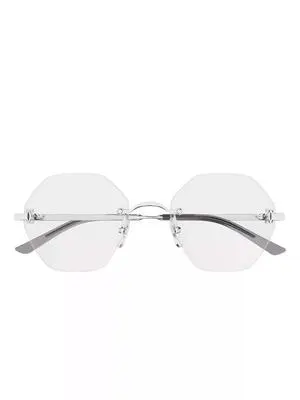 Cartier Geometric-frame Eyeglasses - Silver