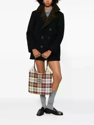 Miu Miu Ivy Tartan Tote Bag
