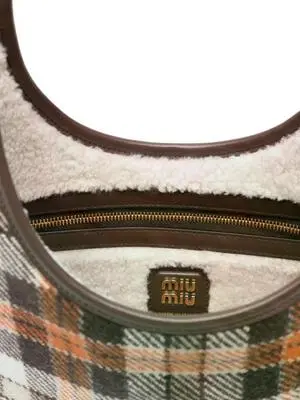 Miu Miu Ivy Tartan Tote Bag