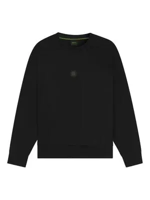 BOSS Sweatshirt With Logo Plaque - Black