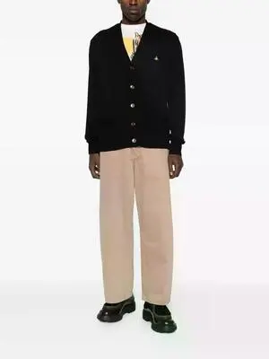 VIVIENNE WESTWOOD Logo Embroidered Cardigan - Black