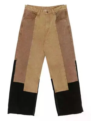 GLASS CYPRESS Patchwork Wide-leg Trousers