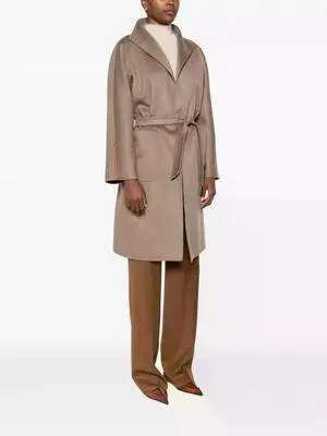 Max Mara Hooded Belted Cashmere Coat