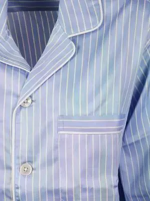 TEKLA Striped Pyjama Shirt - Blue