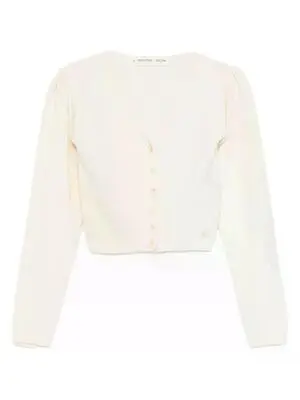 A TENTATIVE ATELIER Cropped Knit Cardigan - Neutrals