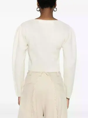 A TENTATIVE ATELIER Cropped V-neck Cardigan