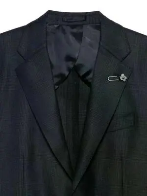 LARDINI Button Virgin Wool Blazer - Blue