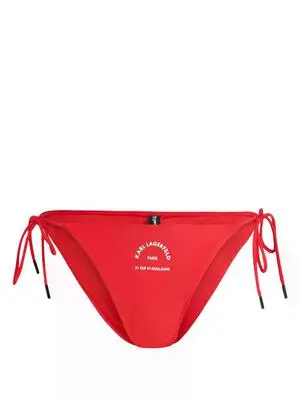 Karl Lagerfeld Logo-print Bikini Bottom - Red