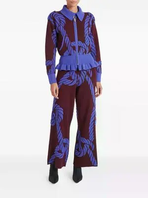 TEMPERLEY LONDON Rope-knit Wide-leg Trousers - Red