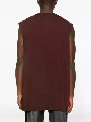 Rick Owens Organic Cotton Sleeveless Crew Neck Top - Brown
