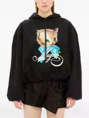 MSGM Graphic Print Hoodie - Black