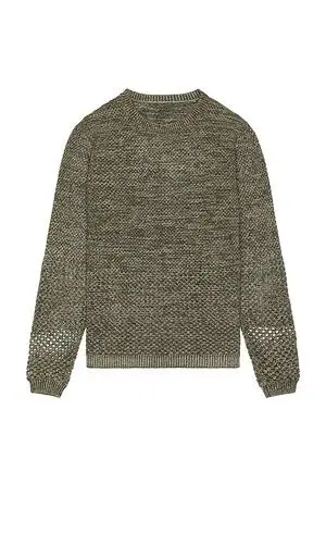 ISA BOULDER Solid Crochet Crewneck Sweater - Grey