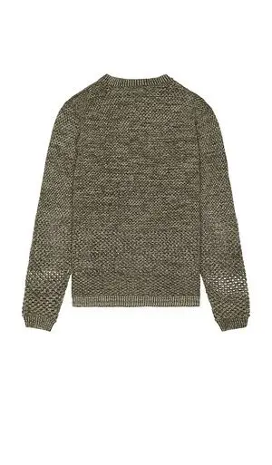ISA BOULDER Solid Crochet Crewneck Sweater - Grey