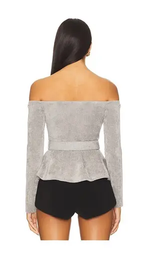 SELF-PORTRAIT Chenille Knit Crystal Trim Top