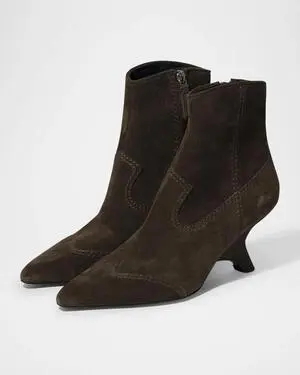 Simkhai Suede Western Booties - Cacao