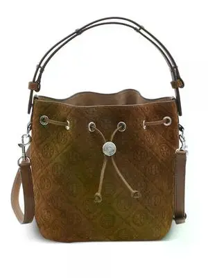 Tory Burch Monogram Suede Bucket Bag