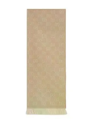 Gucci Gg-jacquard Fringed Scarf